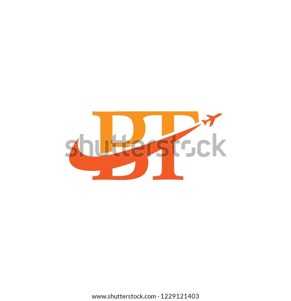 Initial Letters Bt Travel Logo Design Stock Vector (Royalty Free ...