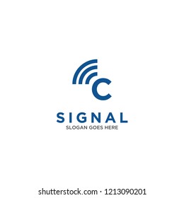 Initial Letters C Signal Logo Design Stock Vector (Royalty Free ...