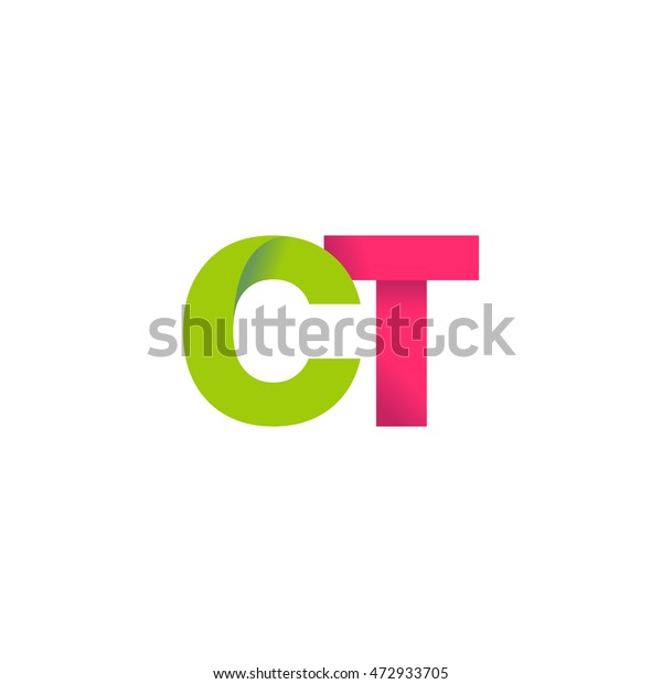 Initial Letters Ct Overlapping Fold Logo Stock Vector (Royalty Free ...