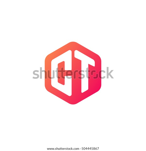 Initial Letters Ct Rounded Hexagon Shape Stock Vector (Royalty Free ...