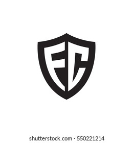 Initial Letters Fh Eh Shield Shape: vector de stock (libre de regalías ...