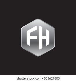 Initial Letters Fh Rounded Hexagon Shape Stock Vector (Royalty Free ...