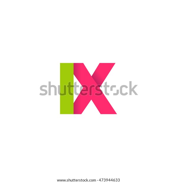 Initial Letters Ix Overlapping Fold Logo Stock Vector (Royalty Free ...