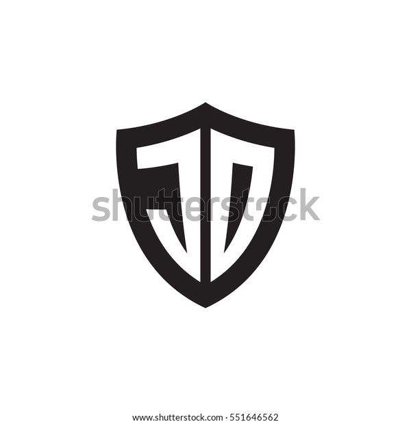 Initial Letters Jd Jo Shield Shape Stock Vector (Royalty Free) 551646562