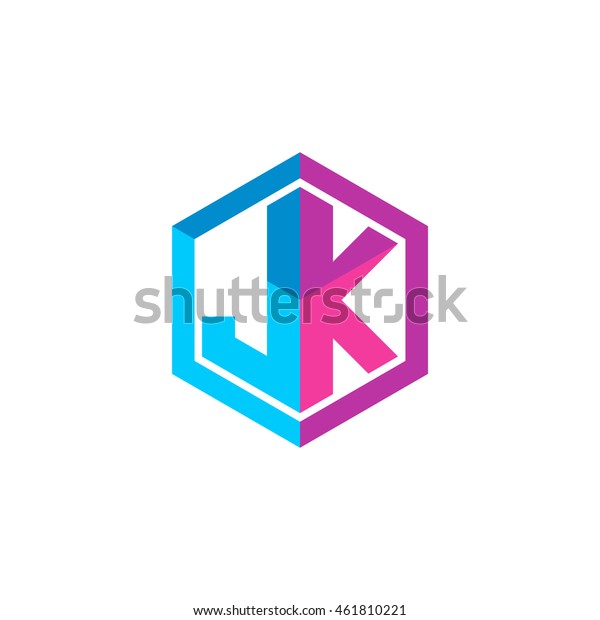 Initial Letters Jk Hexagon Box Shape Stock Vector (Royalty Free ...