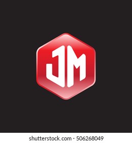 Initial Letters Jm Rounded Hexagon Shape Stock Vector (Royalty Free ...