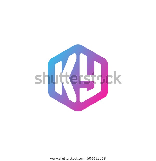 Initial Letters Ky Rounded Hexagon Shape Stock Vector (Royalty Free ...