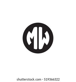 Initial Letters Mw Circle Shape Monogram Stock Vector (Royalty Free ...