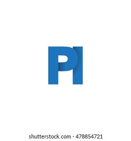 Initial Letters Pi Overlapping Fold Logo Stock Vector (Royalty Free ...