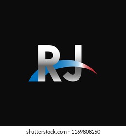 Initial Letters Rj Overlapping Movement Swoosh Stock Vector (Royalty ...
