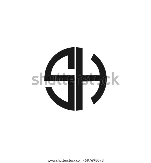 Initial Letters Sh Wreath Logo Circle Stock Vector (Royalty Free) 597698078