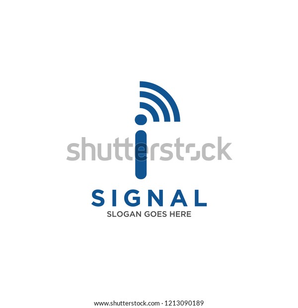 Initial Letters Signal Logo Design Blue Stock Vector (Royalty Free ...