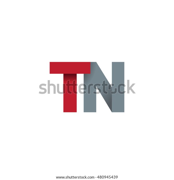 Initial Letters Tn Overlapping Fold Logo Stock Vector (Royalty Free ...