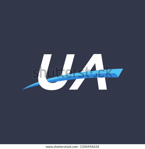 Initial Letters Ua Illustrations Designs Swoosh Stock Vector (Royalty ...