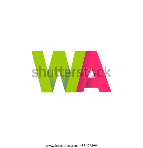 Initial Letters Wa Overlapping Fold Logo Stock Vector (Royalty Free ...
