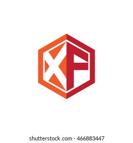 Initial Letters Xf Hexagon Shape Logo Stock Vector (Royalty Free ...