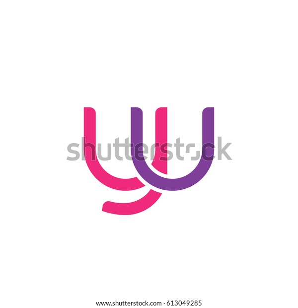 Initial Letters Yu Round Overlapping Lowercase Stock Vector (Royalty ...