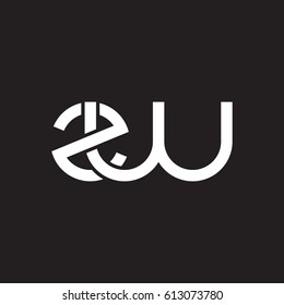 Initial Letters Zw Round Overlapping Lowercase Stock Vector (Royalty ...