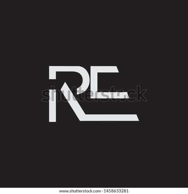 Initial Logo Capital Letters Black Background Stock Vector (Royalty ...