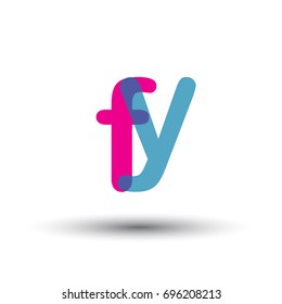 Initial Logo Fy Lowercase Letter Blue Stock Vector (Royalty Free) 696208213