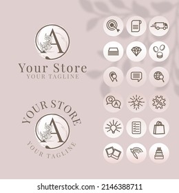 Initial Logo Icon Social Media Template Stock Vector (Royalty Free ...