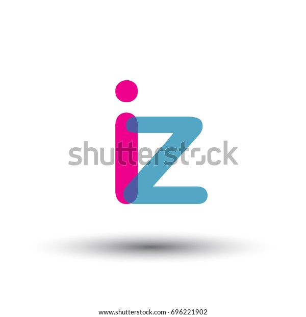 Initial Logo Iz Lowercase Letter Blue Stock Vector (Royalty Free ...
