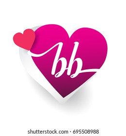 Initial Logo Letter Bb Heart Shape Stock Vector (Royalty Free ...