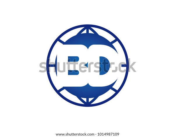 Initial Logo Letter Bd Blue Globe Stock Vector (Royalty Free ...