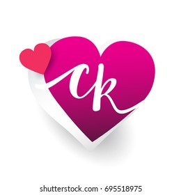 Initial Logo Letter Ck Heart Shape Stock Vector (Royalty Free ...