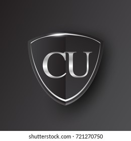 Initial Logo Letter Cu Shield Icon Stock Vector (Royalty Free) 721270750