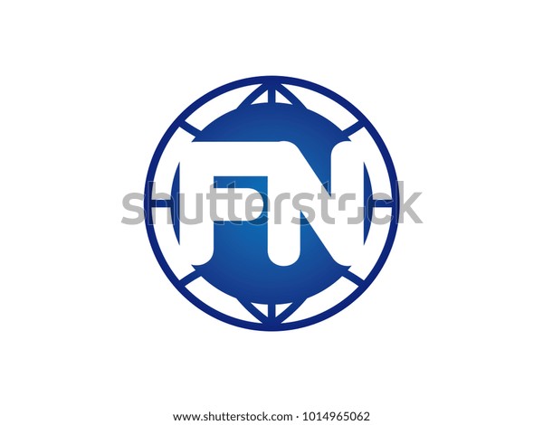 Initial Logo Letter Fn Blue Globe Stock Vector (Royalty Free ...