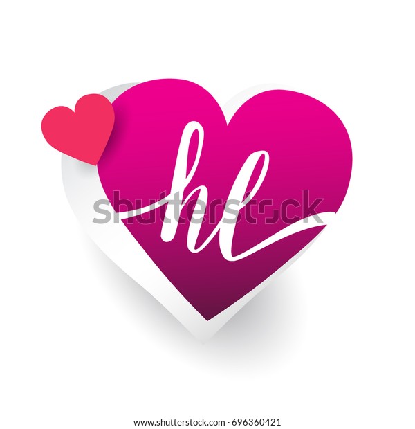 Initial Logo Letter Hl Heart Shape Stock Vector (Royalty Free) 696360421