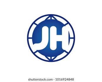 Initial Logo Letter Jh Blue Globe Stock Vector (Royalty Free ...
