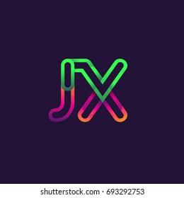 Initial Logo Letter Jx Linked Outline Stock Vector (Royalty Free ...