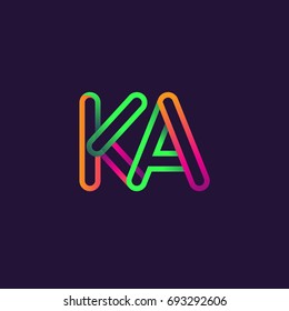 Initial Logo Letter Ka Linked Outline Stock Vector (Royalty Free ...