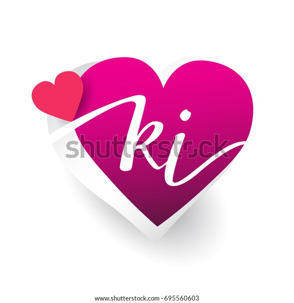 Initial Logo Letter Ki Heart Shape Stock Vector (Royalty Free ...