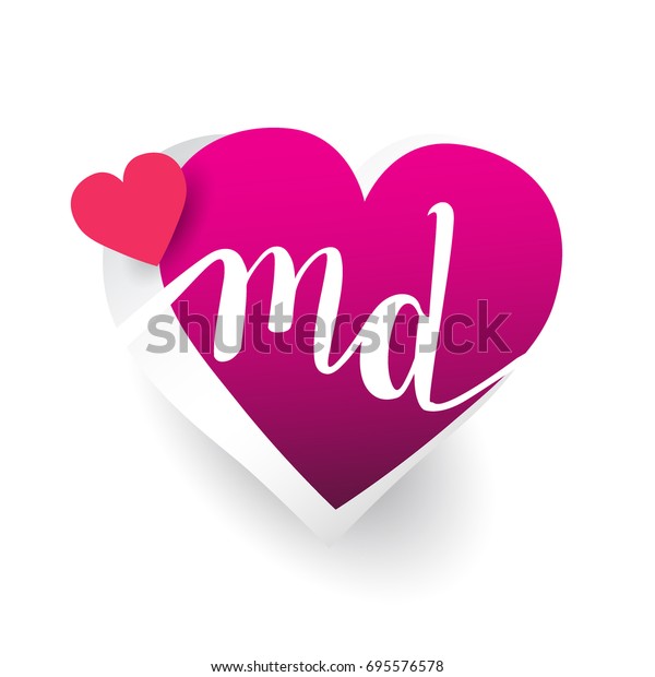 Initial Logo Letter Md Heart Shape Stock Vector (Royalty Free) 695576578