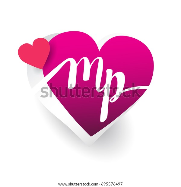 Initial Logo Letter Mp Heart Shape Stock Vector (Royalty Free ...