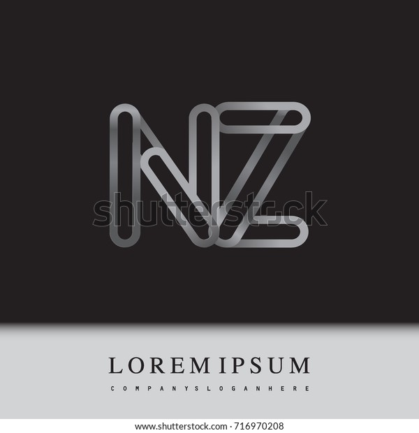 Initial Logo Letter Nz Linked Outline Stock Vector (Royalty Free ...