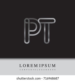 Initial Logo Letter Pt Linked Outline Stock Vector (Royalty Free ...