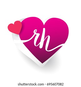 Initial Logo Letter Rh Heart Shape Stock Vector (Royalty Free ...