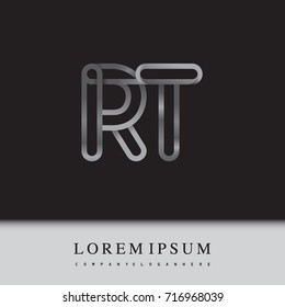 Initial Logo Letter Rt Linked Outline Stock Vector (Royalty Free ...