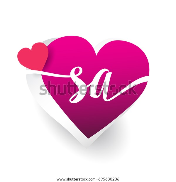 Initial Logo Letter Sa Heart Shape Stock Vector (Royalty Free ...