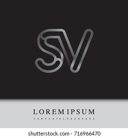 Initial Logo Letter Sv Linked Outline Stock Vector (Royalty Free ...