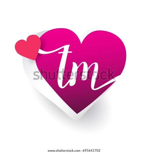 Initial Logo Letter Tm Heart Shape Stock Vector (Royalty Free) 695641702