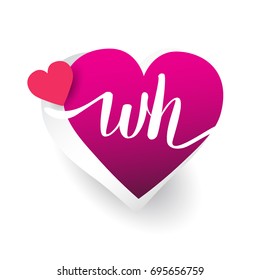 Initial Logo Letter Wh Heart Shape Stock Vector (Royalty Free ...