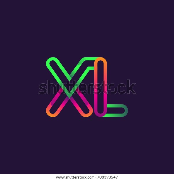 Initial Logo Letter Xl Linked Outline Stock Vector (Royalty Free ...