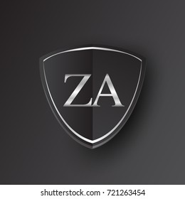 Initial Logo Letter Za Shield Icon Stock Vector (Royalty Free ...