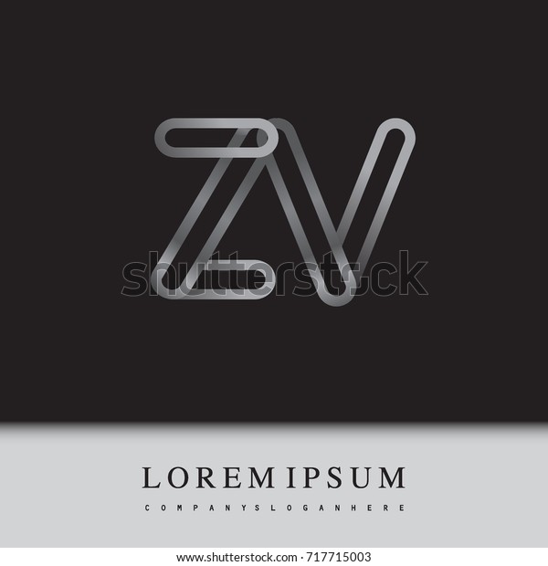 Initial Logo Letter Zv Linked Outline Stock Vector (Royalty Free ...