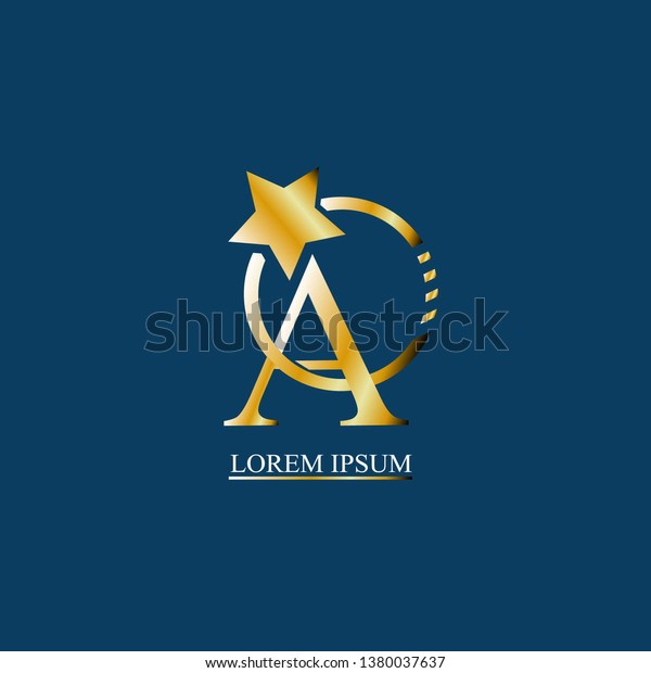 Initial Logo Luxury Logo Golde Star Stock Vector (Royalty Free ...